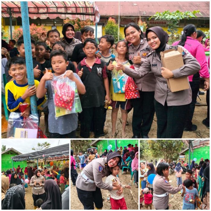 Polres Langkat Gelar Trauma Healing untuk Anak Korban Banjir di Desa ...