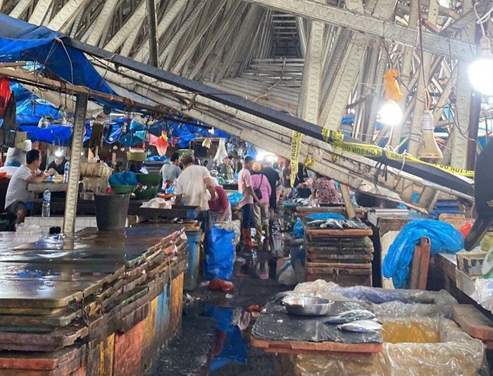 Perbaikan Atap Pasar Ikan Dwikora Tunggu Rancangan Dinas PUTR Siantar
