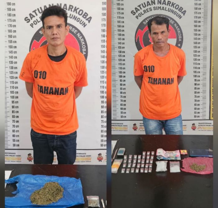 Dua Pria Asal Simalungun Ditangkap Polisi Bersama Narkoba Jenis Sabu dan Ganja