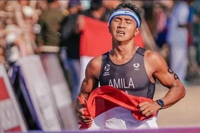 Rashif Amila Yaqin Sumbang Emas ke-82 Lewat Triatlon Putra di SEA Games ...