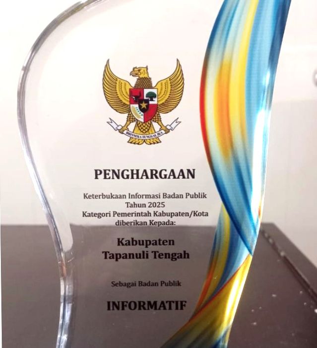 Pemkab Tapteng Raih Badan Publik Informatif di KIP Award 2025