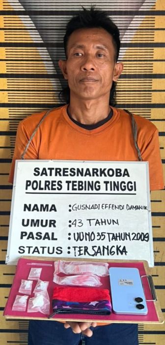 Residivis Narkoba di Tebing Tinggi Ditangkap, Polisi Amankan 9,04 Gram Sabu