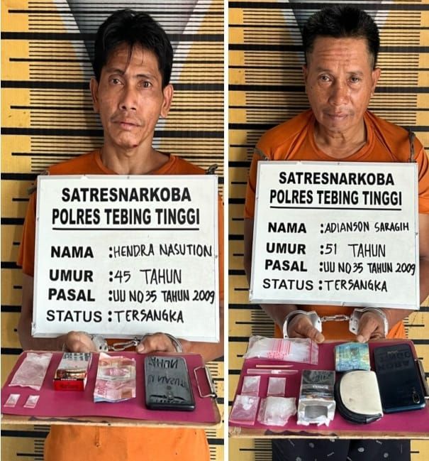 Dua Residivis Narkoba Ditangkap di Sipispis dengan Barang Bukti Sabu 10 Gram