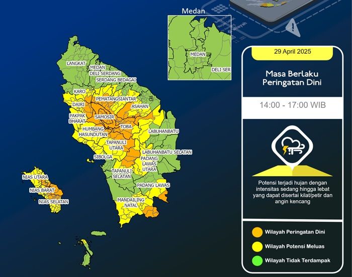 BMKG Keluarkan Peringatan Dini Cuaca Ekstrem di Perairan Danau Toba