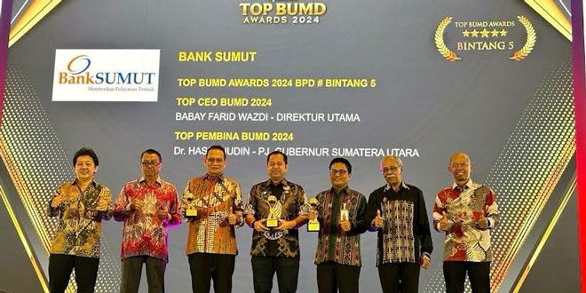 Bank Sumut Raih Bintang 5 Dalam Top BUMD Awards 2024