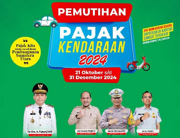 Bapenda Sumut Adakan Pemutihan Pajak Kendaraan hingga Akhir Tahun 2024