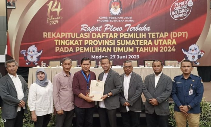 DPT Sumut Pemilu 2024 Berjumlah 10.853.940 Orang