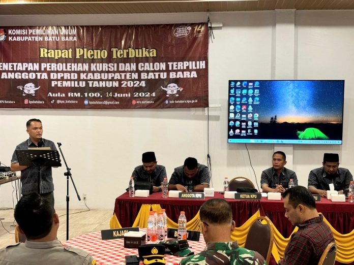 KPU Batu Bara Tetapkan Perolehan Kursi dan Anggota DPRD Terpilih Periode 2024-2029