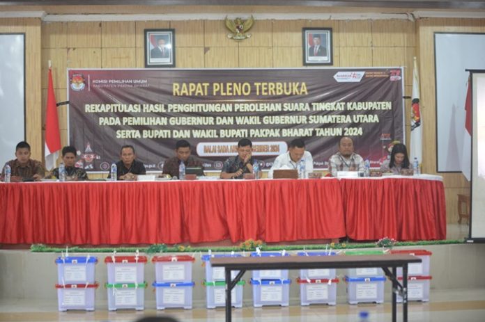KPU Pakpak Bharat Gelar Rapat Pleno Terbuka Rekapitulasi Pilkada 2024
