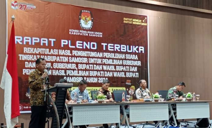KPU Samosir Gelar Rapat Pleno Rekapitulasi Hasil Perolehan Suara
