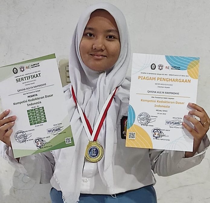 Qanina Aulya Rahmadani, Raih Medali Emas Event Olimpiade Kedokteran Dasar Indonesia